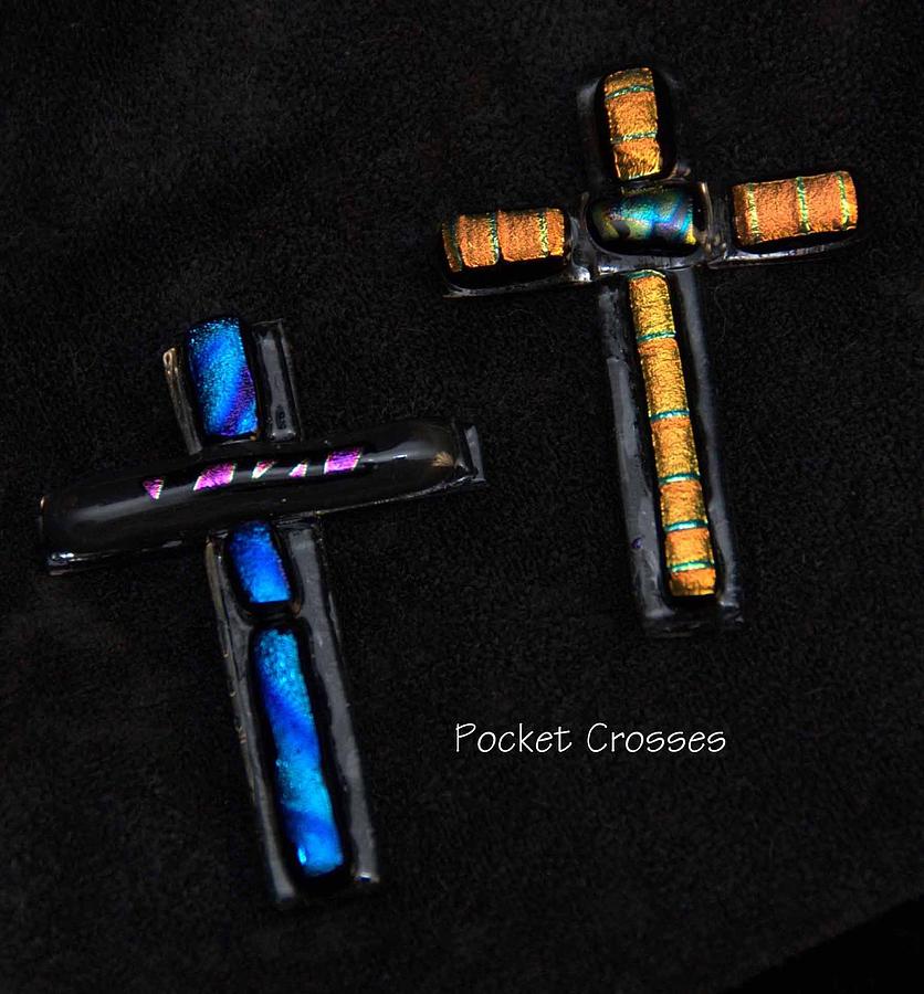Fused Glass Crosses Glass Art by Michelle Lake - Pixels