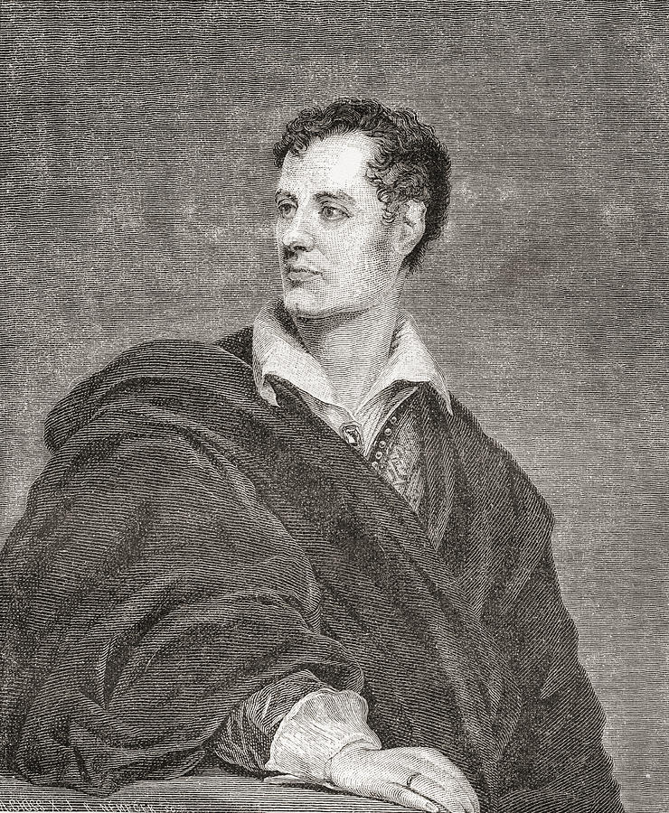 George Gordon Byron, 6th Baron Byron Drawing by Vintage Design Pics