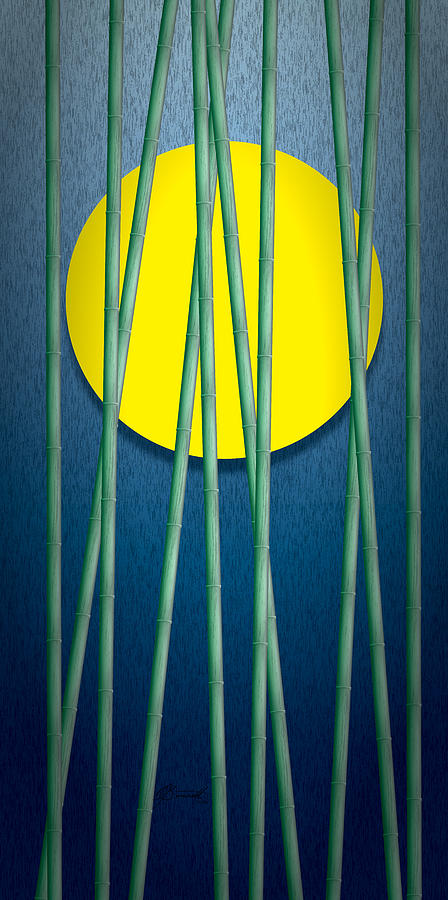Green Bamboo Disk Tall Digital Art by Dana Bennett - Fine Art America