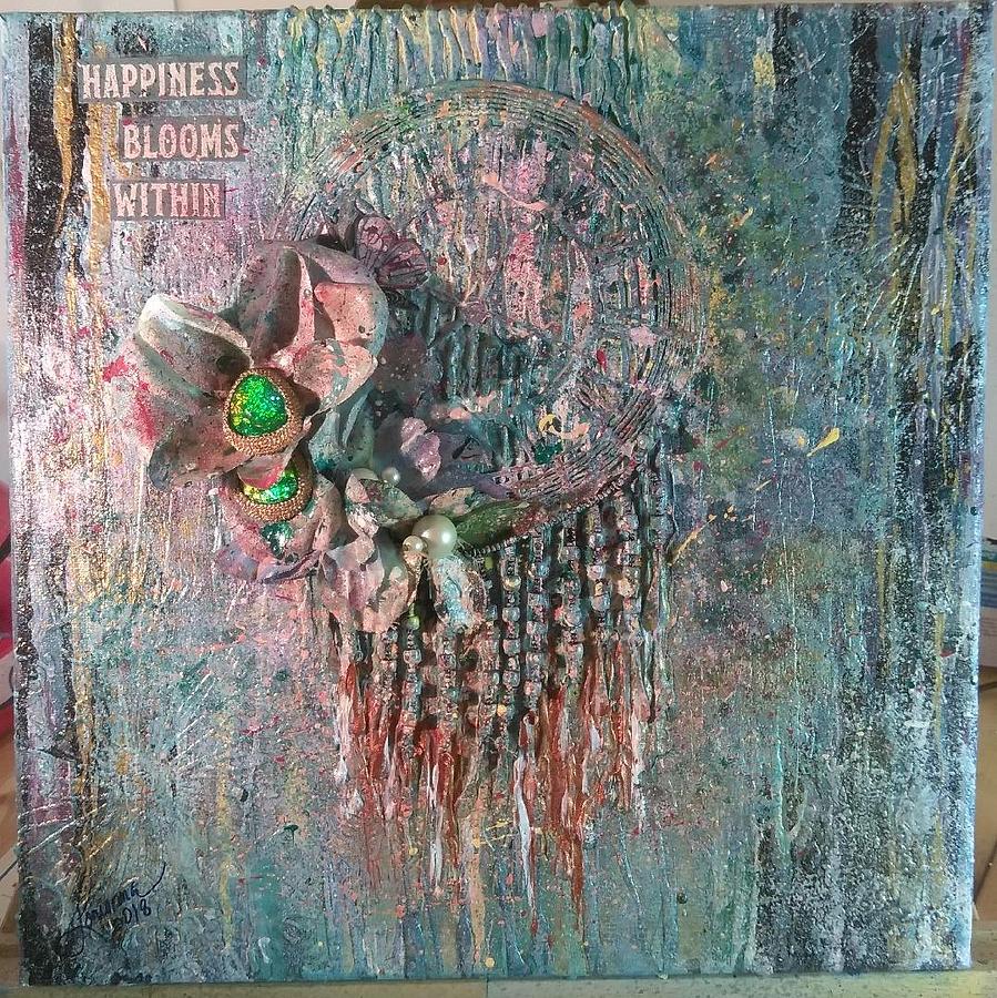Happiness Blooms Within Mixed Media by Laura Miles - Fine Art America