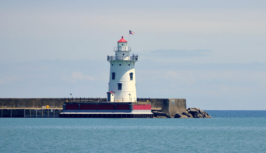 Harbour Beach Lighthouse Photograph by Ginger Harris - Fine Art America