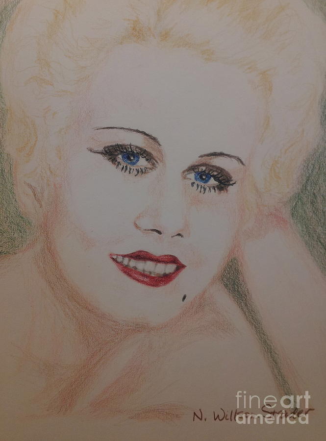 Harlean, Green Backdrop Drawing by N Willson-Strader | Fine Art America