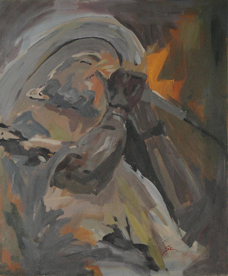 Harmonica Man Painting by Mike Stocker - Fine Art America