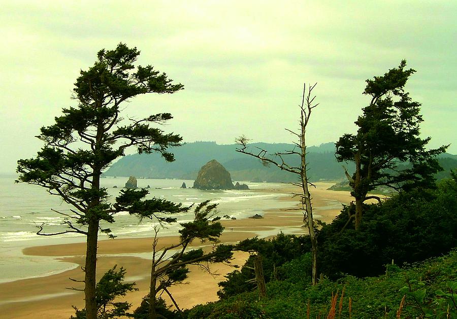 Haystack Rock Digital Art by Max DeBeeson