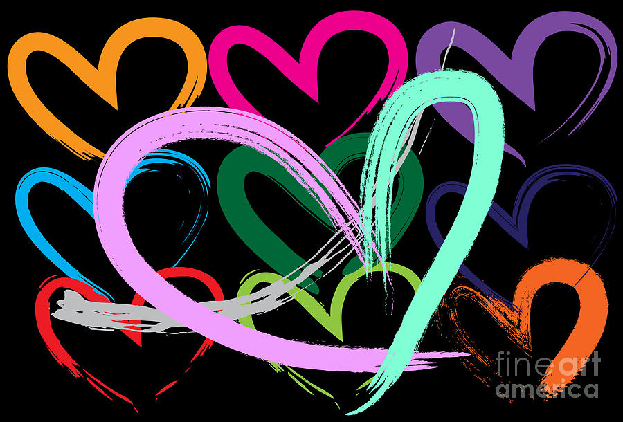 Heart love brush strokes Digital Art by Pichart Thai - Fine Art America