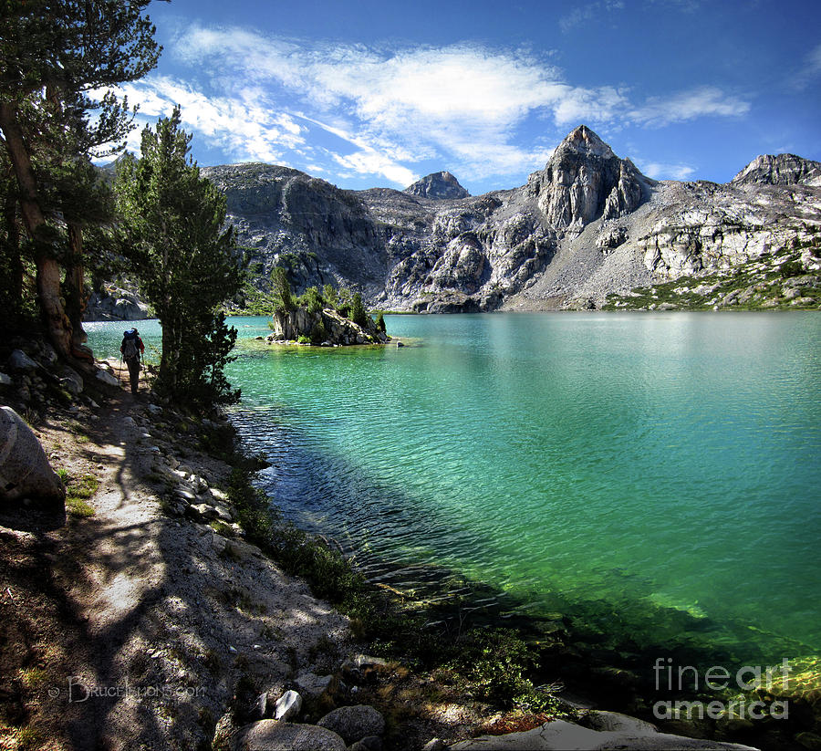 Hiker at Upper Rae Lake - John Muir Trail Photograph by Bruce Lemons ...