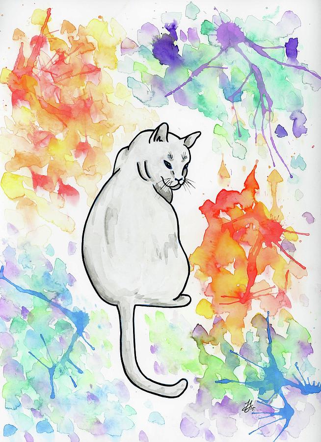 Indifferent Cat Painting by Jennifer Johnson - Pixels
