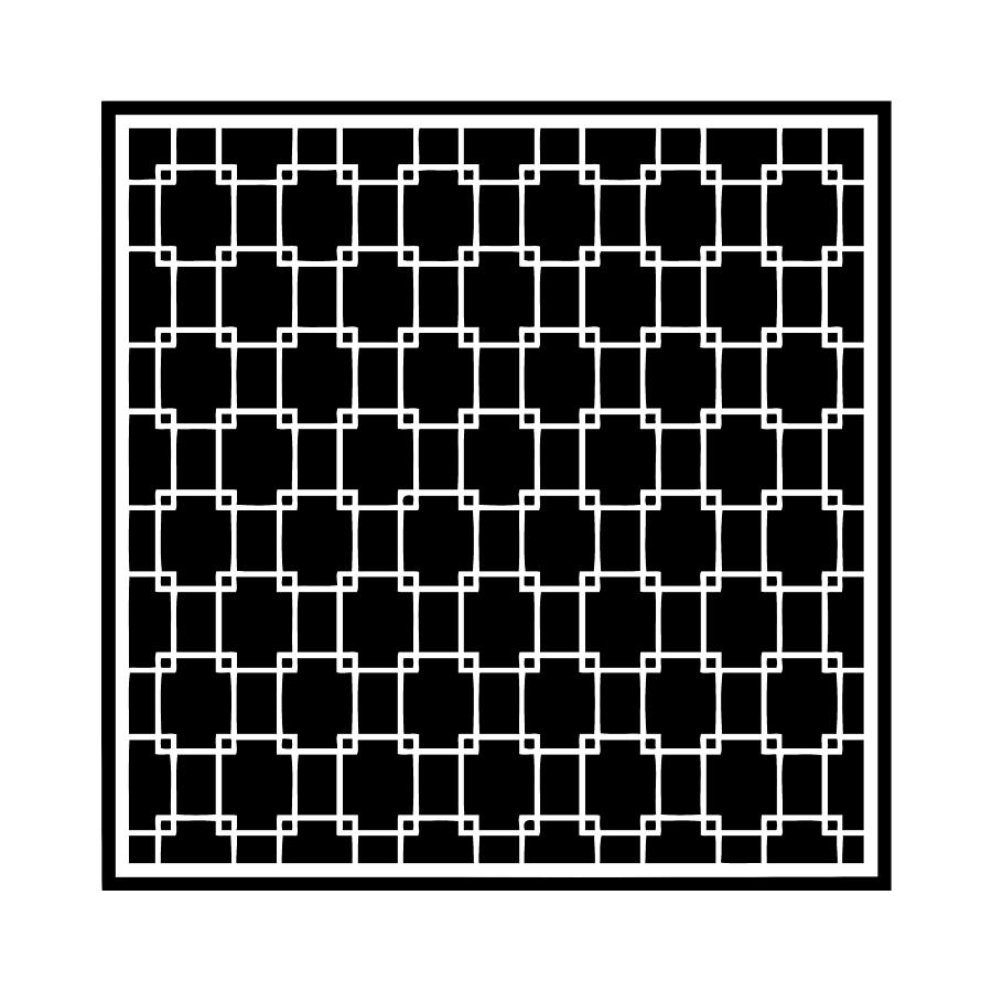 Interlocking Rectangular with Border in Black Digital Art by Custom ...