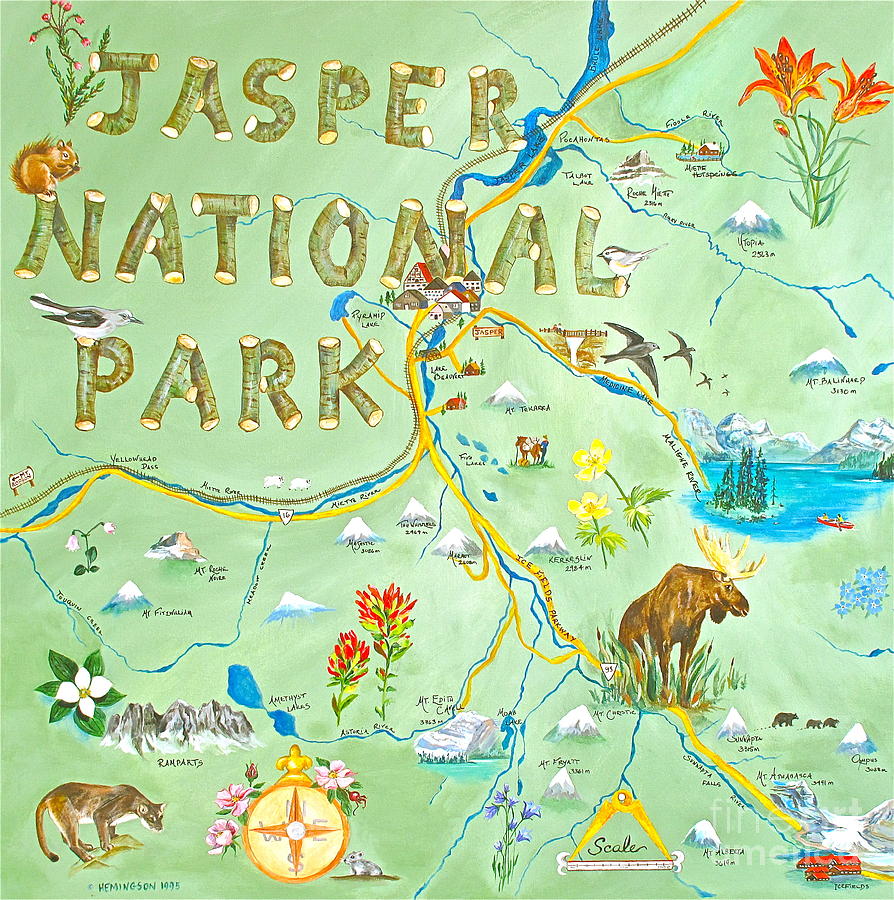 Jasper National Park Painting by Virginia Ann Hemingson | Pixels