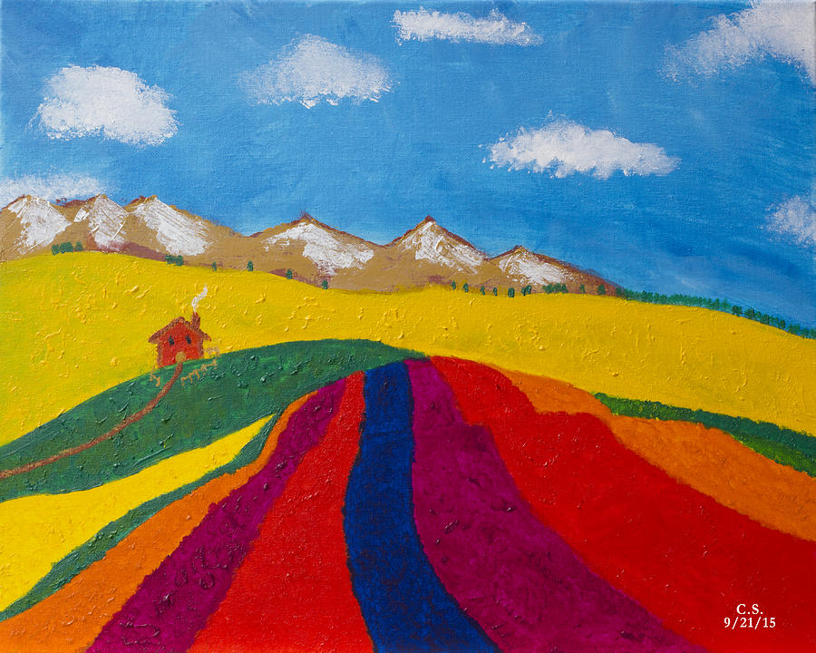 Little Red House on the Hill Painting by Christopher Sprinkle - Fine ...