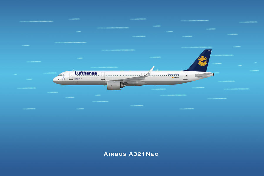 Lufthansa Airbus A321 Neo Digital Art by Airpower Art