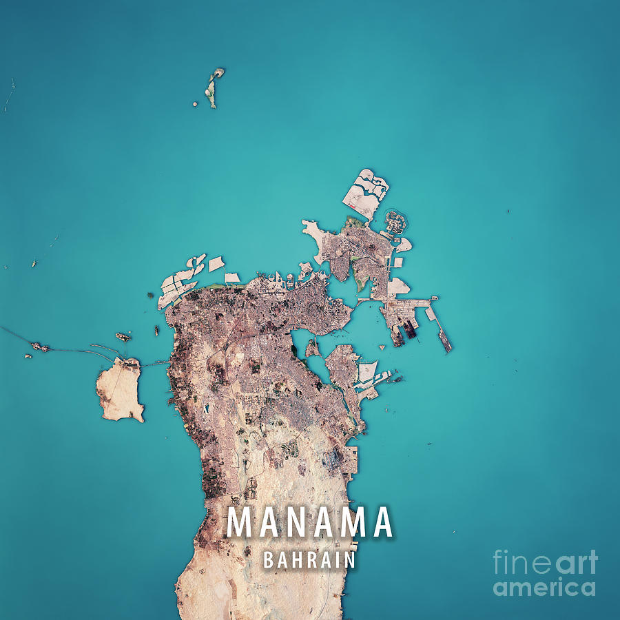 Manama 3D Render Satellite View Topographic Map Digital Art by Frank ... Manama 3D Render Satellite View Topographic Map Digital Art by Frank ...