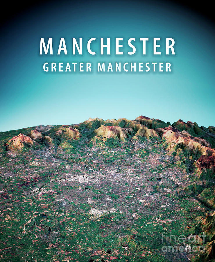 Manchester 3D Render Satellite View Topographic Map Vertical Digital ... Manchester 3D Render Satellite View Topographic Map Vertical Digital ...