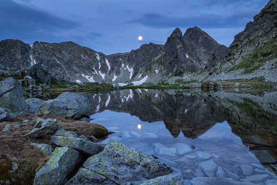 Moonset reflection Photograph by Mircea Muntean - Fine Art America
