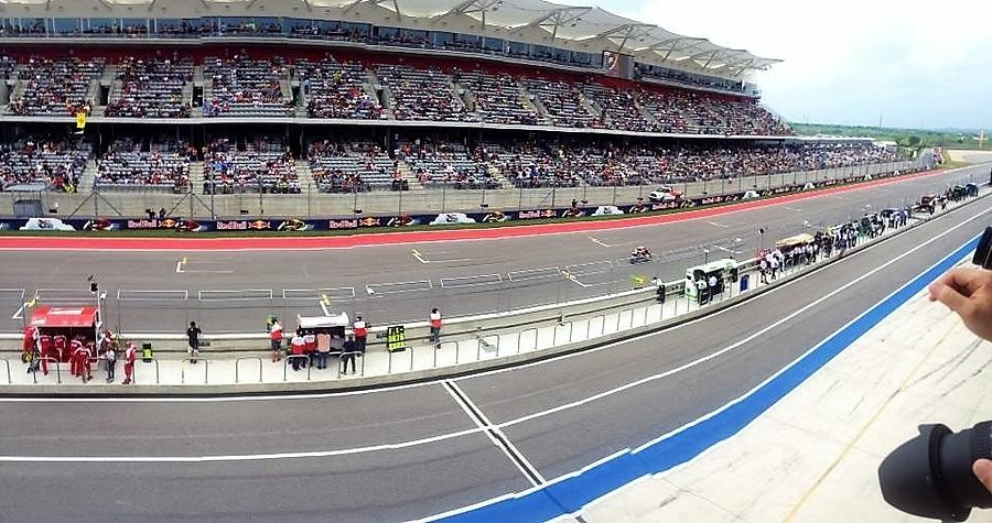 Moto race day - Pano Photograph by Allie Blair - Pixels