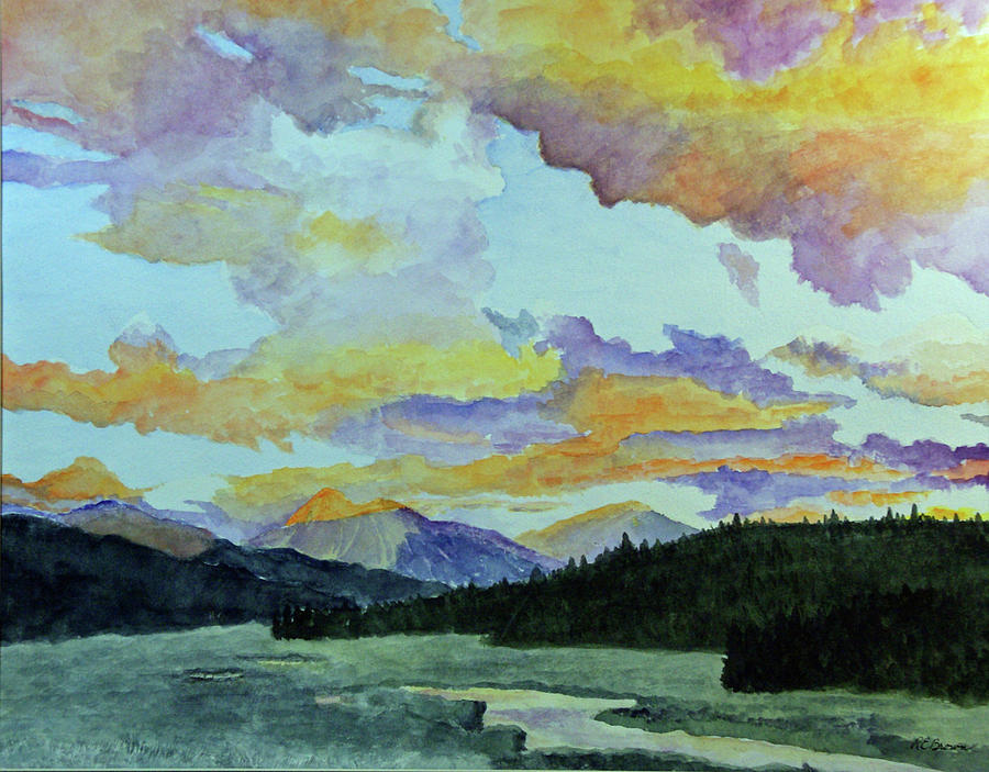 Mountain Sunset Painting by Richard Brown - Fine Art America