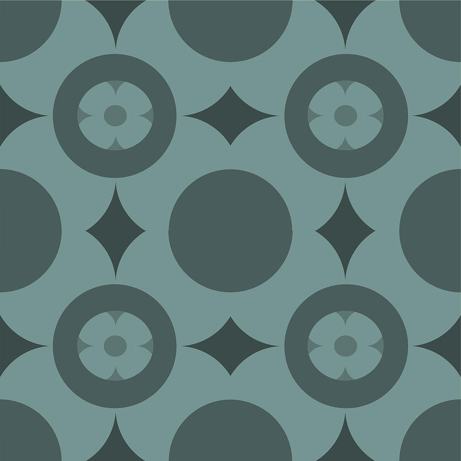 Muted Blue Patchwork Design Digital Art by Greg Noblin - Fine Art America