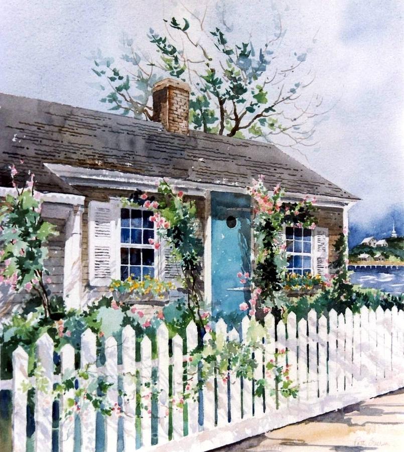 Nantucket Cottage Painting by Patty Frierson - Fine Art America Nantucket Cottage Painting by Patty Frierson - Fine Art America