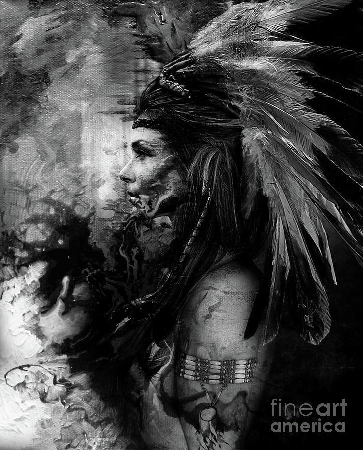 Native Indians Feather Painting by Gull G - Fine Art America