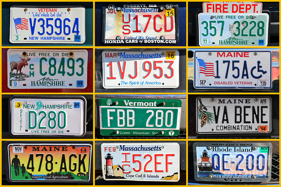 New England Car Plates Photograph by Rossano Ossi | Fine Art America