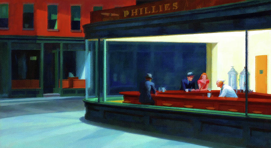 Nighthawks Painting by D Fessenden Pixels