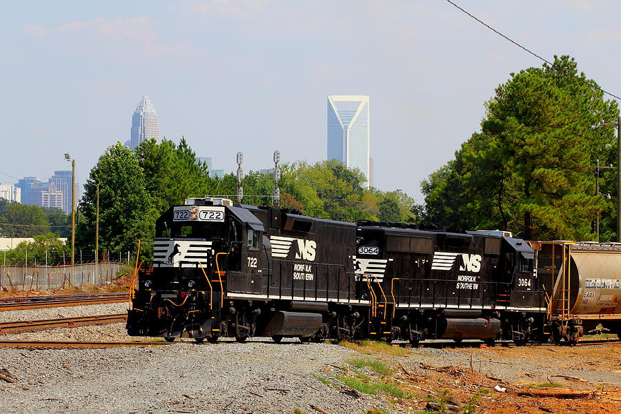 NS 722 with Charlotte Skyline in Background Photograph by Joseph C Hinson - Fine Art America