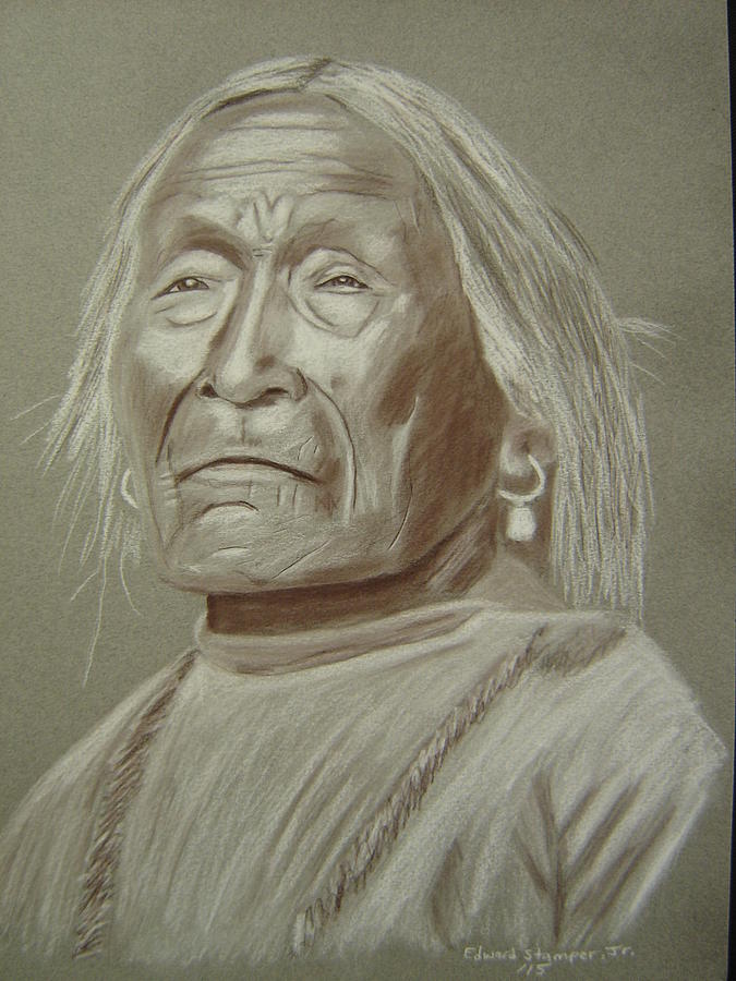 Old Apache Scout Drawing by Edward Stamper - Fine Art America