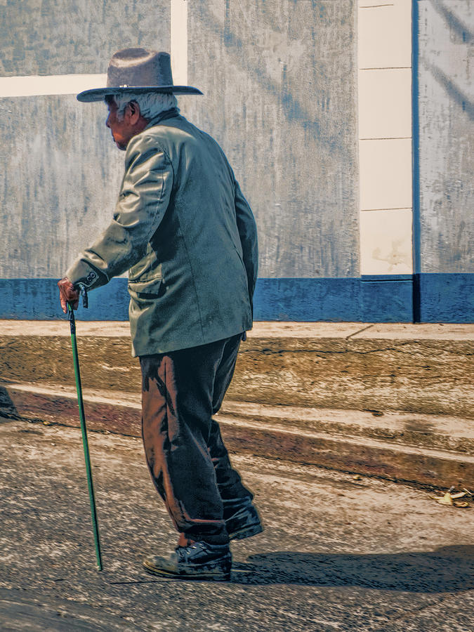 Old Man Walking Photograph by Claude LeTien - Pixels