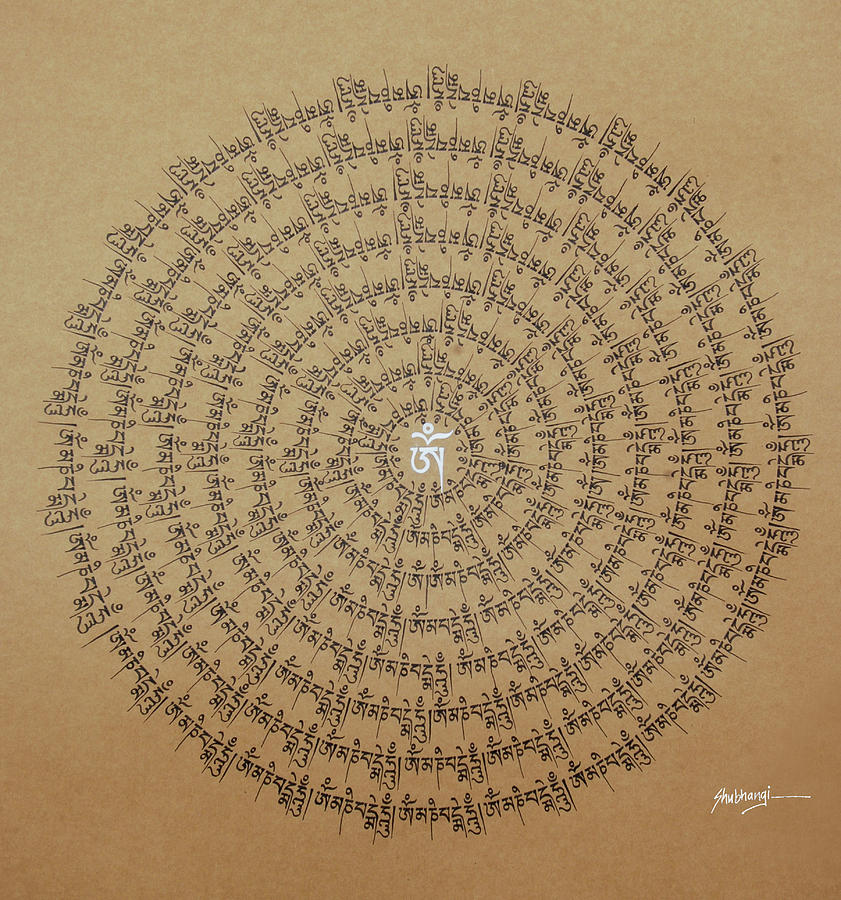 Om Mani Padme Hum Painting by Shubhangi Gade - Pixels