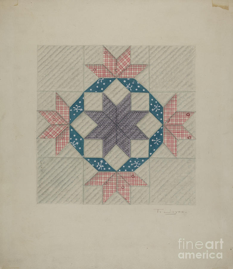Patchwork Quilt Pattern Drawing by T. Joyce - Pixels