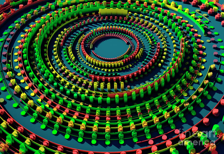 Pepper Concentric Geometric Graphic 3D Pattern Digital Art by Frank ...