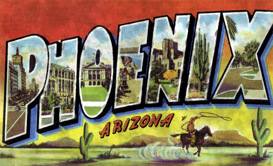 Phoenix Arizona Design Print Digital Art by World Art Prints And ...