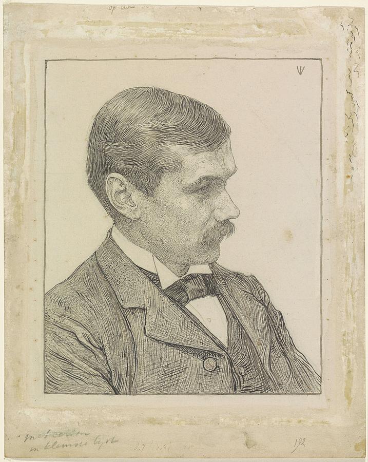 Portrait of the writer Frederik Willem van Eeden, Jan Veth, 1874 - 1925 Painting by Jan Veth ...