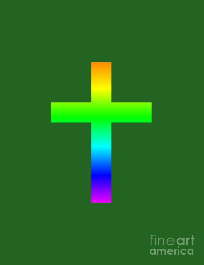 Rainbow Christian Cross Digital Art by Frederick Holiday | Fine Art America