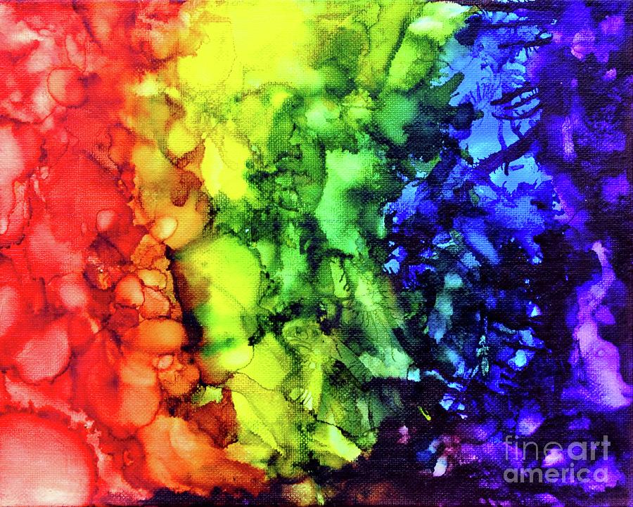Rainbow Ink Painting by Davids Digits