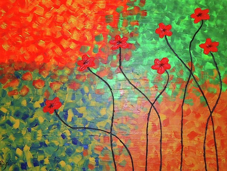 Red bush Painting by Vishnupriya Ramanujam - Fine Art America