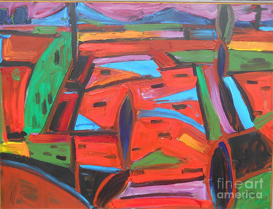 Red Fields 2 Painting by E Dan Barker - Fine Art America