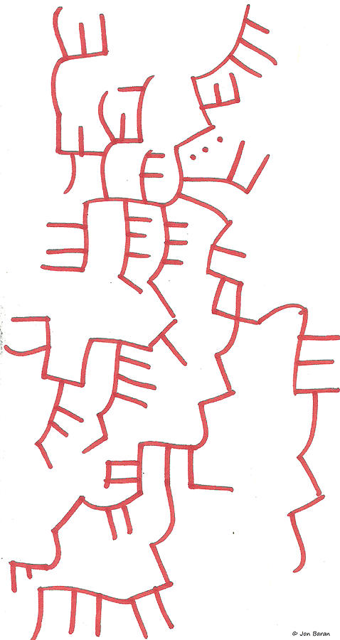 Red Lines Drawing By Jon Baran Fine Art America