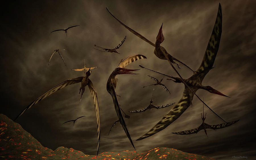Rhamphorhynchus scene Digital Art by Ramon Martinez - Fine Art America