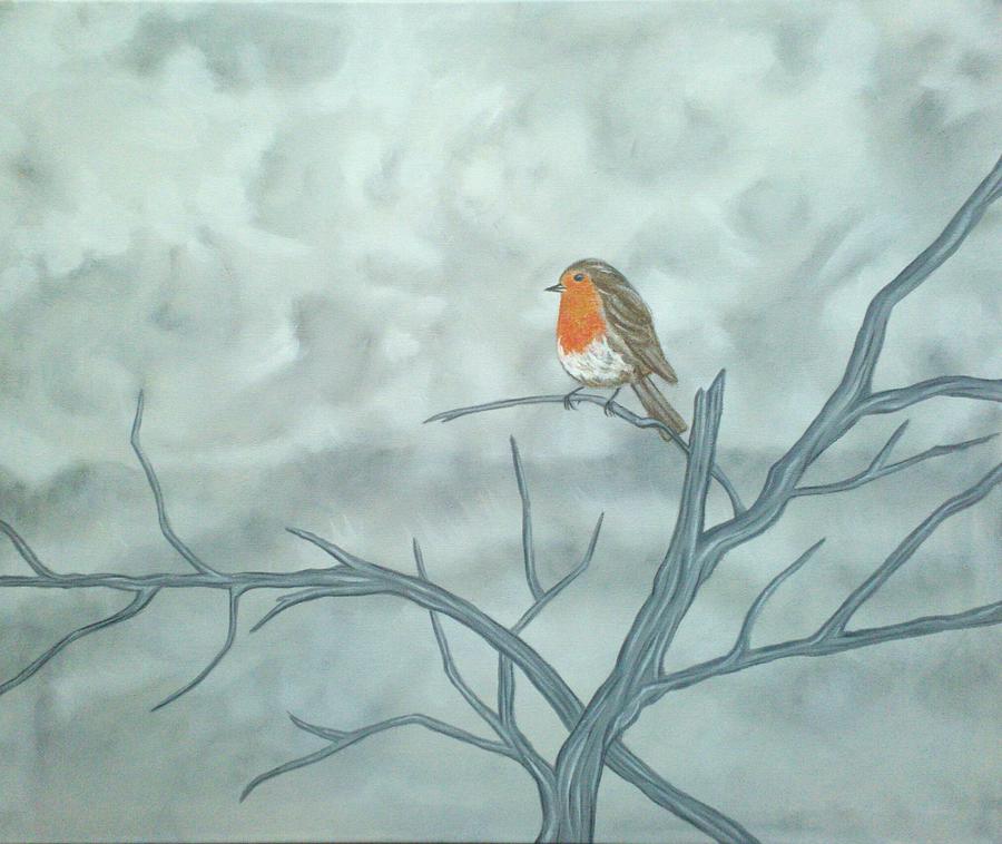 Robin in tree Painting by Elizabeth Schofield - Fine Art America