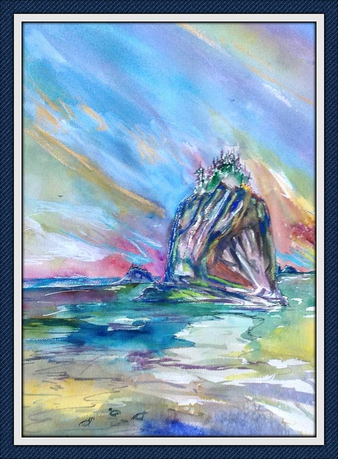 Ruby Beach Sunset Painting by Forrest Goldade | Fine Art America