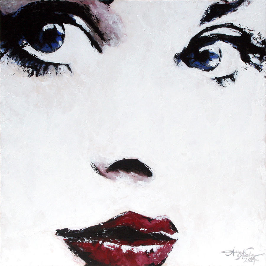Ruby Lips Painting by Ashley Nicole Sheets