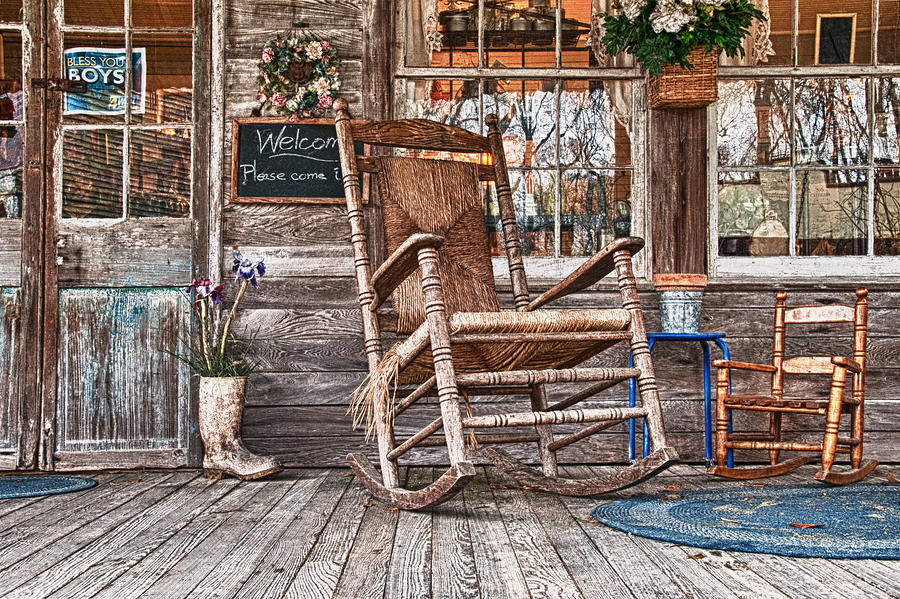 Rustic Porch at the Country Store Photograph by Mitch Spence - Fine Art ...