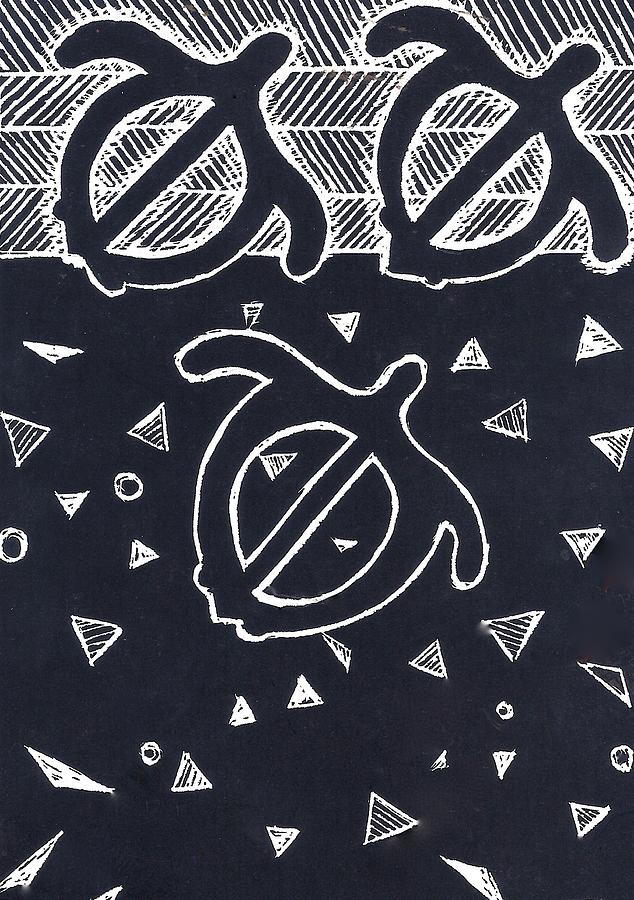 Scratch Kapa Turtles Painting by Cynthia Conklin - Fine Art America