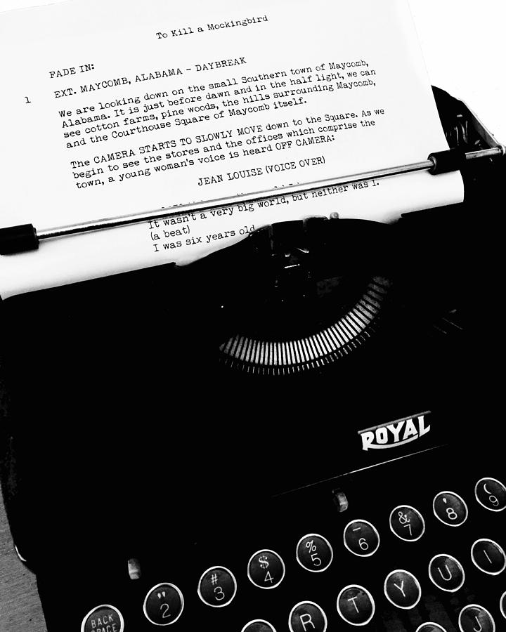 Script in Typewriter Photograph by Beverly Pelton - Pixels