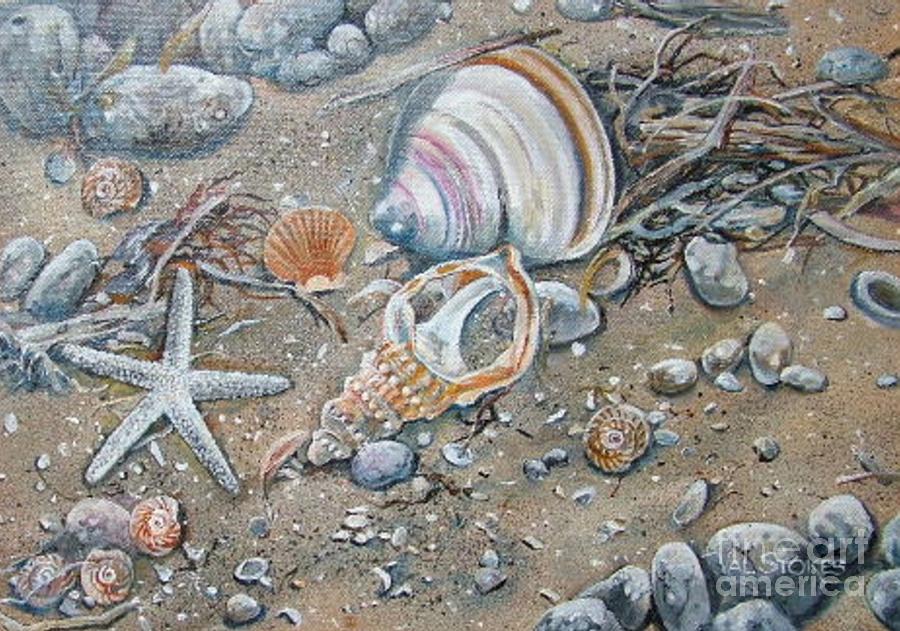 Seaweed and Shells Painting by Val Stokes | Fine Art America