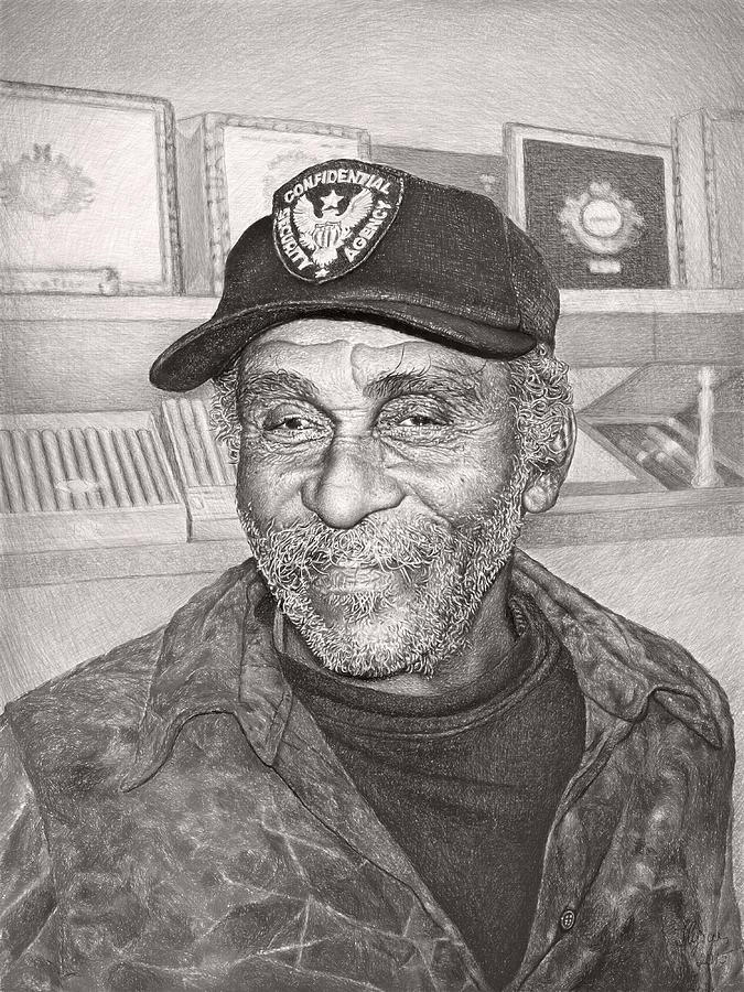 Security Man Drawing by Ilgvars Rauda - Pixels