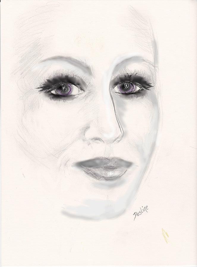 Simply Woman Drawing by Desline Vitto - Fine Art America
