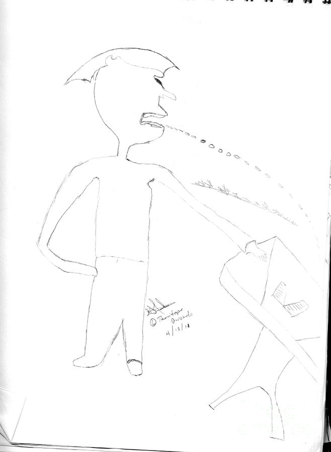 Spitting preacher Drawing by Temitope Owosela | Fine Art America