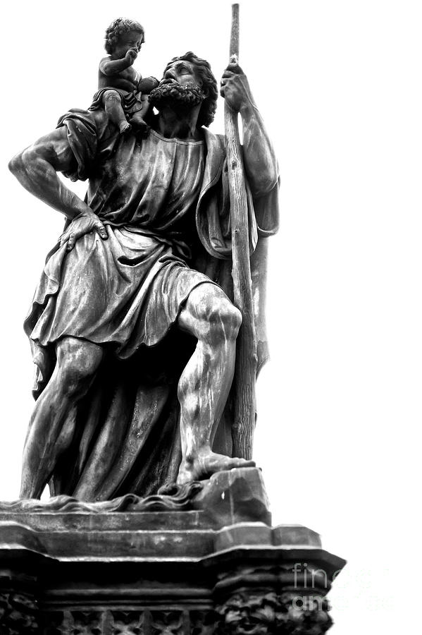 Statue of St. Christopher on Charles Bridge Prague Photograph by John ...